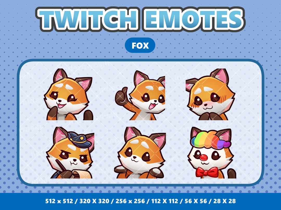 Little Fox Kawaii Emotes Pack 6 - Twitch | Discord | Youtube | Streamer ...