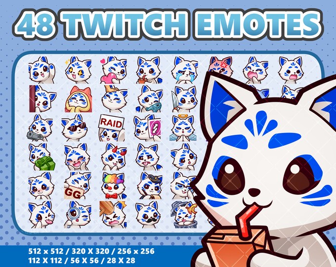 200 LIGHT BLUE EMOTES Pack | for Discord and Twitch | Cute & Kawaii ...