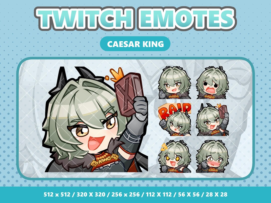 Caesar King Kawaii Emotes Pack - Twitch | Discord | Youtube | Streamer ...