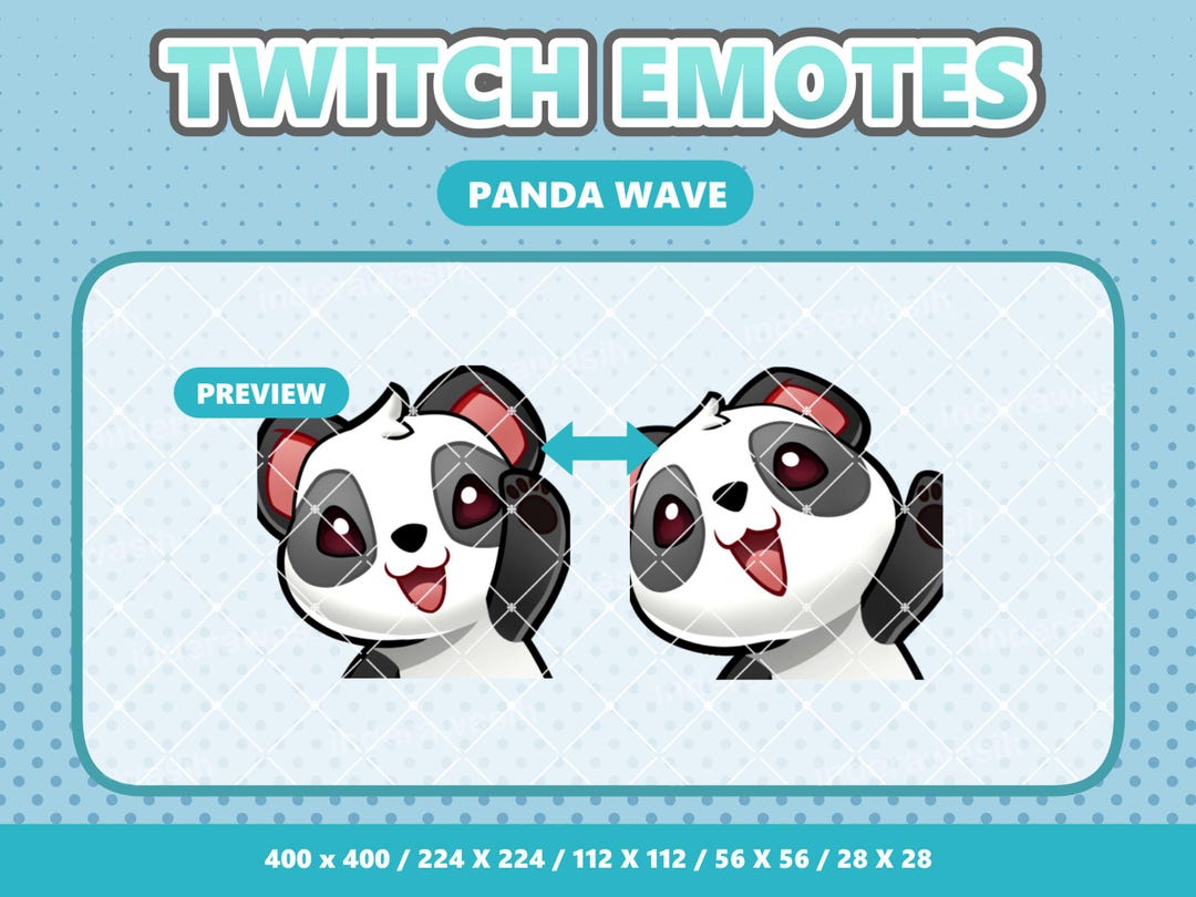 ANIMATED Emote Little Panda Wave Kawaii - Twitch | Discord | Youtube ...