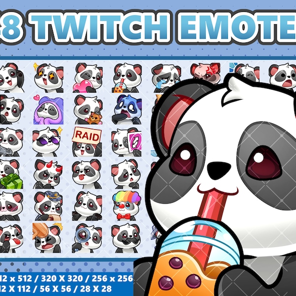 Mega 48 Emote Bundle White Cat Kawaii Twitch Discord Youtube Streamer ...