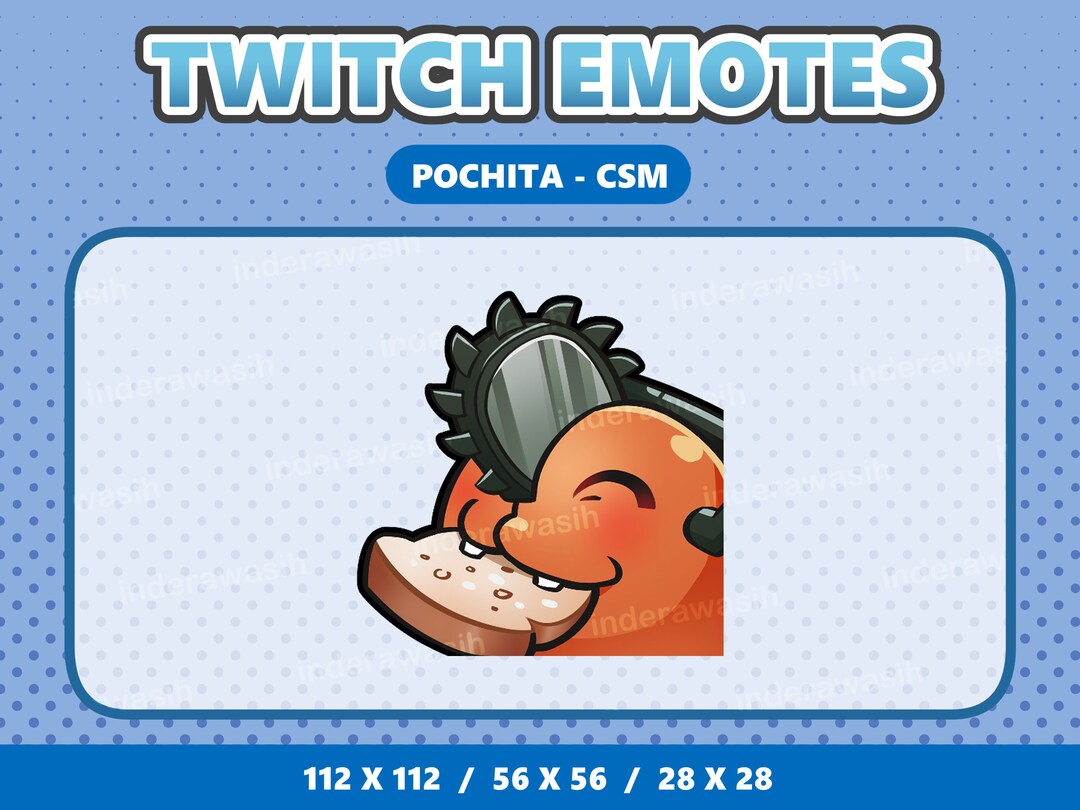 Eating Pochita Chainsaw Man Kawaii Emote Twitch Discord - Etsy