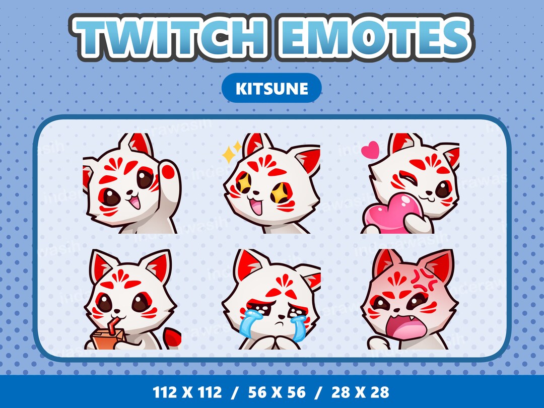 Kitsune Kawaii Emotes Pack 1 Twitch Discord Youtube - Etsy