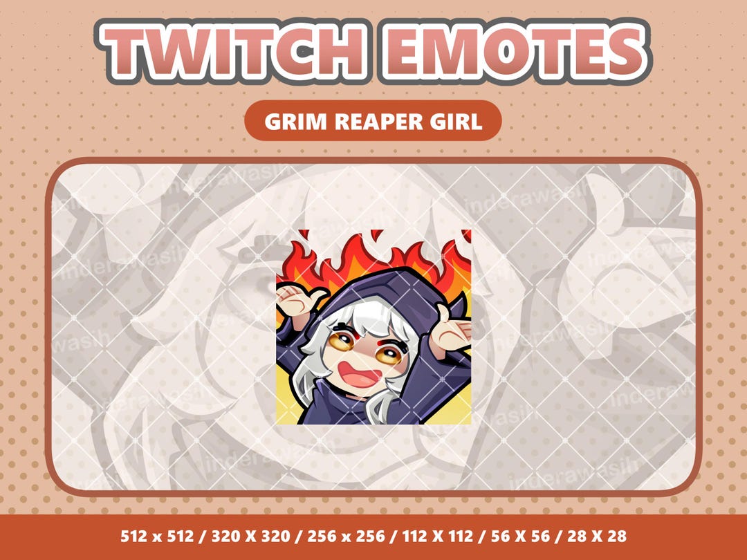 Grim Reaper Girl Burn Kawaii Emote - Twitch | Discord | Youtube ...