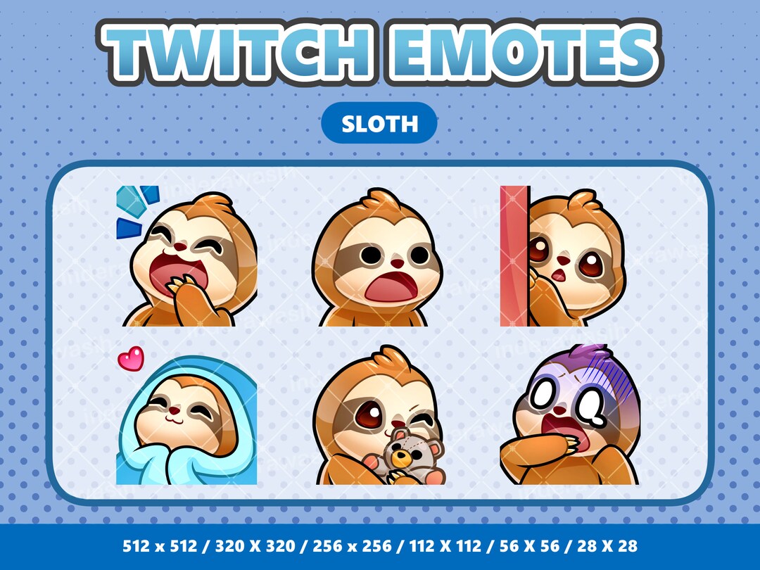 Little Sloth Kawaii Emotes Pack 2 - Twitch | Discord | Youtube ...