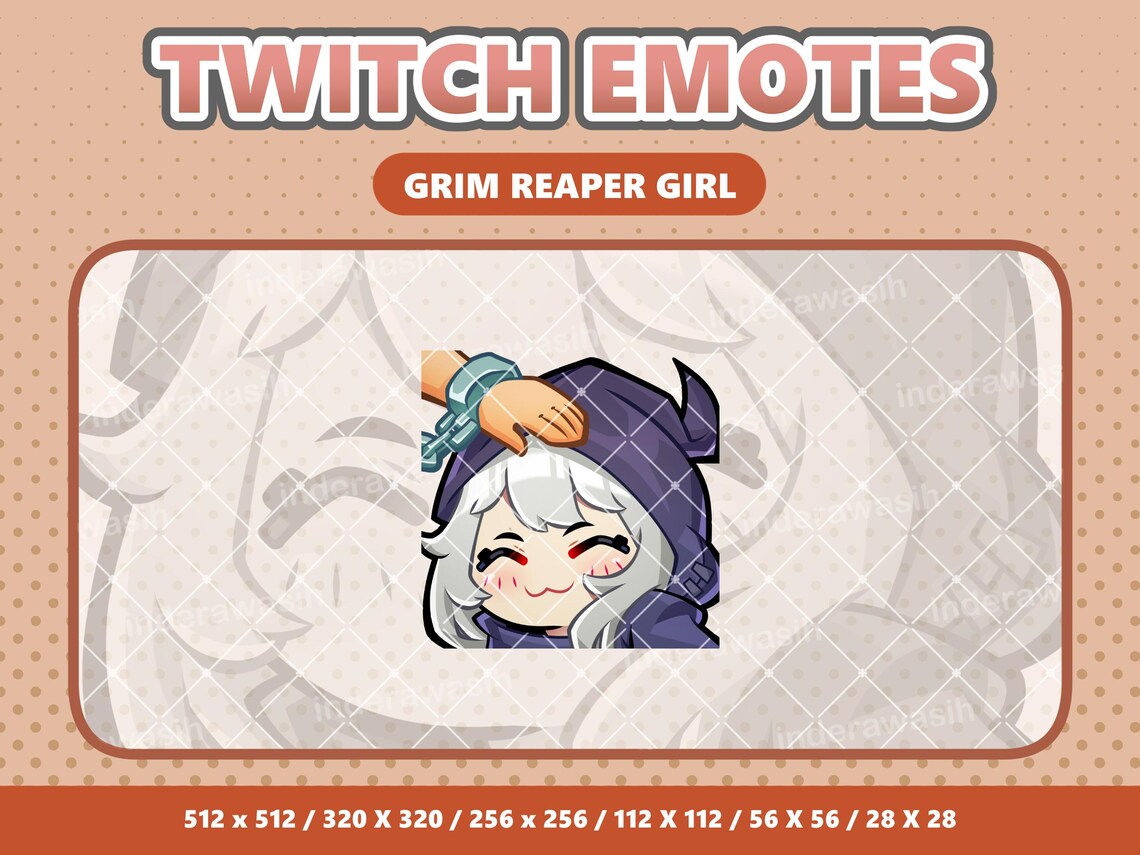 Grim Reaper Girl Pat Kawaii Emote - Twitch | Discord | Youtube ...