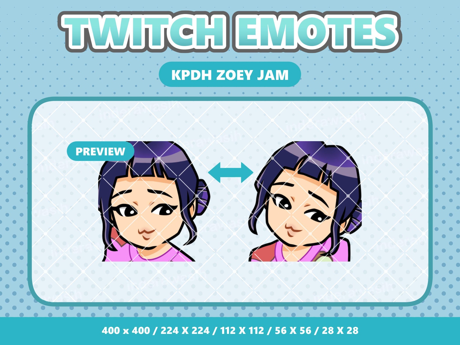 ANIMATED Emote KPDH Zoey Jam Shrug Kpop Demon Hunter - Twitch | Discord ...