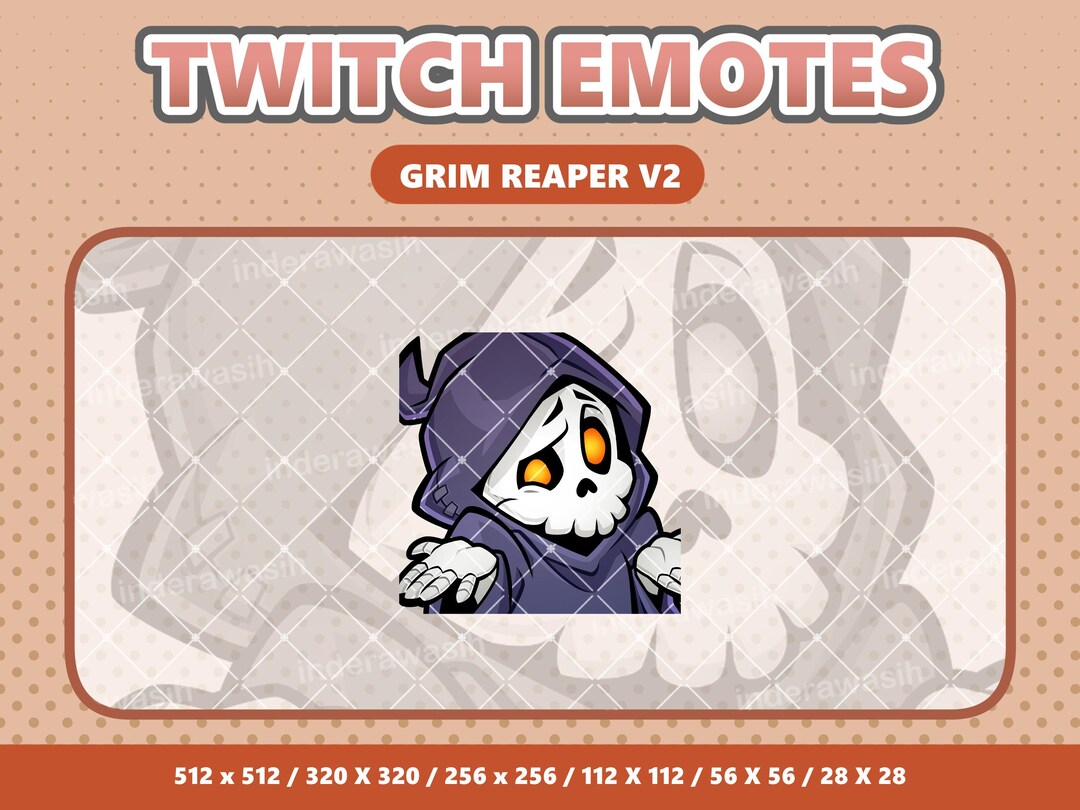 Grim Reaper V2 Shrug Kawaii Emote Twitch Discord Youtube Streamer Cute ...