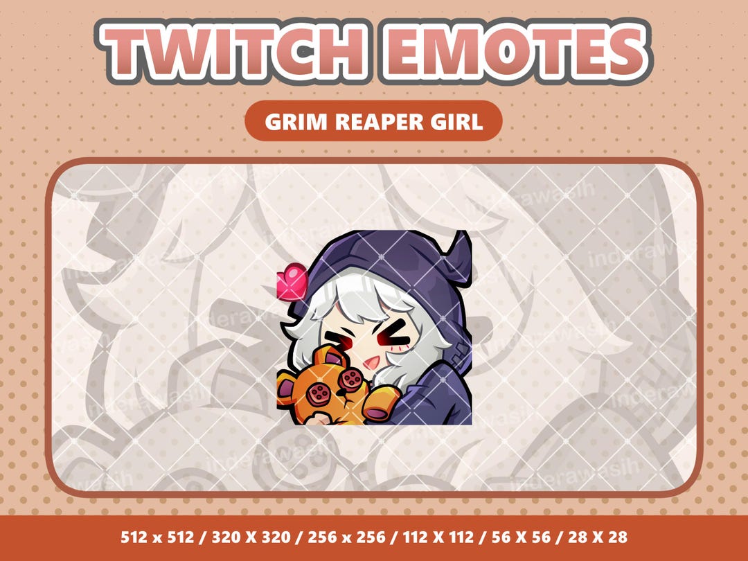 Grim Reaper Girl Hug Kawaii Emote - Twitch | Discord | Youtube ...
