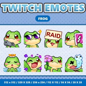 Mega 48 Emote Bundle Little Frog Kawaii - Twitch | Discord | Youtube ...