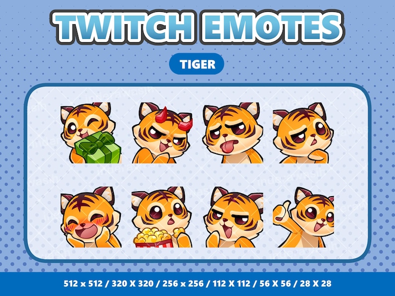 Mega 48 Emote Bundle Tiger Kawaii - Twitch | Discord | Youtube ...