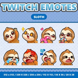 Mega 48 Emote Bundle Little Sloth Kawaii - Twitch | Discord | Youtube ...
