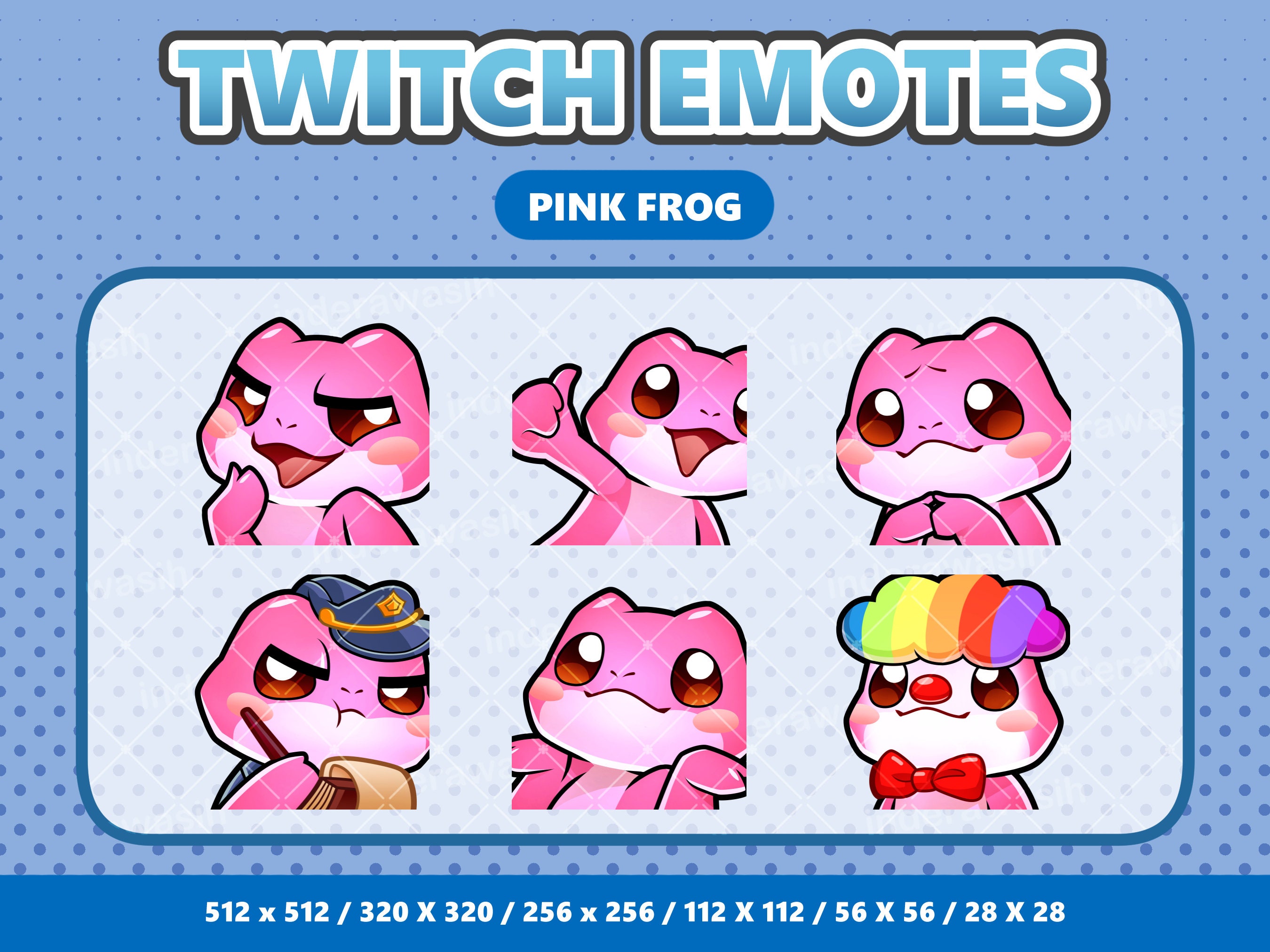 Little Pink Frog Kawaii Emotes Pack 6 - Twitch | Discord | Youtube ...