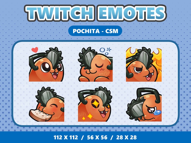 Pochita Chainsaw Man Kawaii Emotes Pack 6 Twitch Discord - Etsy Ireland