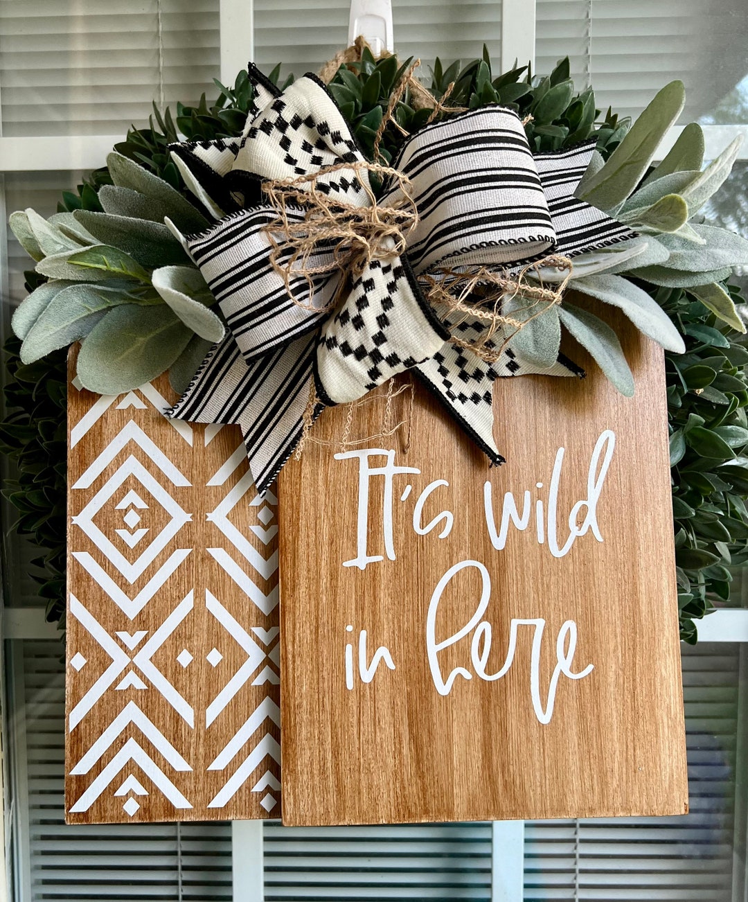 Boho Its Wild in Here Door Tag Door Tag Front Porch Sign - Etsy