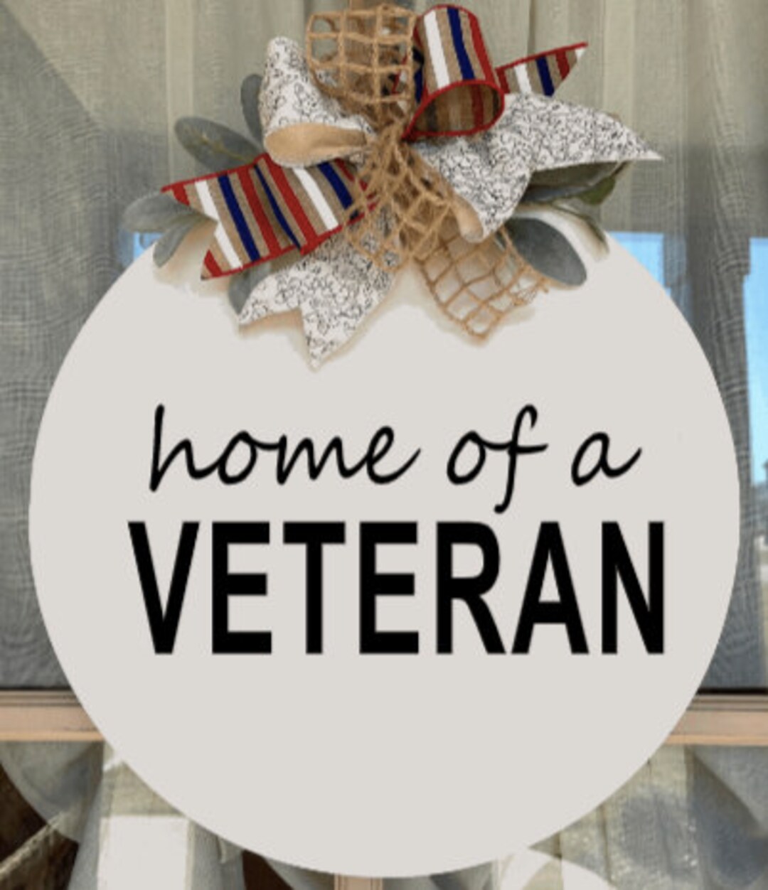 Home of a Veteran Round Door Sign Hero Door Sign Military - Etsy