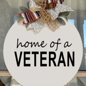 Home of a Veteran Round Door Sign Hero Door Sign Military - Etsy