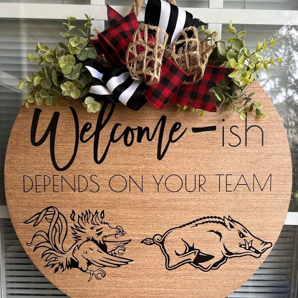 Welcome Football Door Sign - Etsy