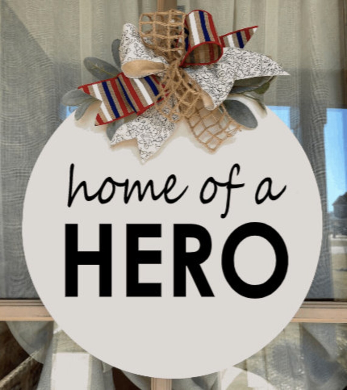 Home of a Veteran Round Door Sign Hero Door Sign Military - Etsy