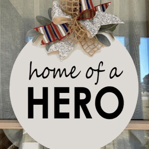 Home of a Veteran Round Door Sign Hero Door Sign Military - Etsy