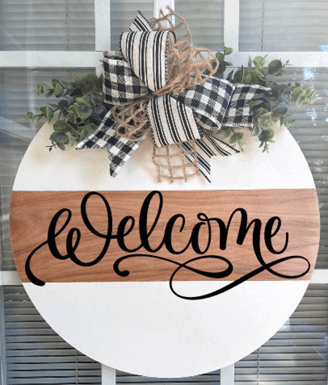Modern Welcome Round Door Sign Door Hanger Door Sign - Etsy