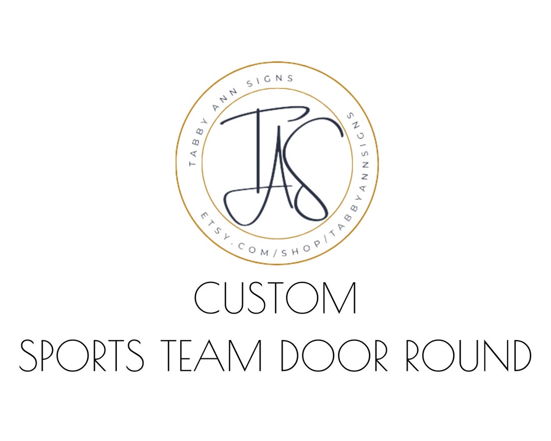 Personalized Sports Team Round Door Sign Custom Name Sign Football Sign ...