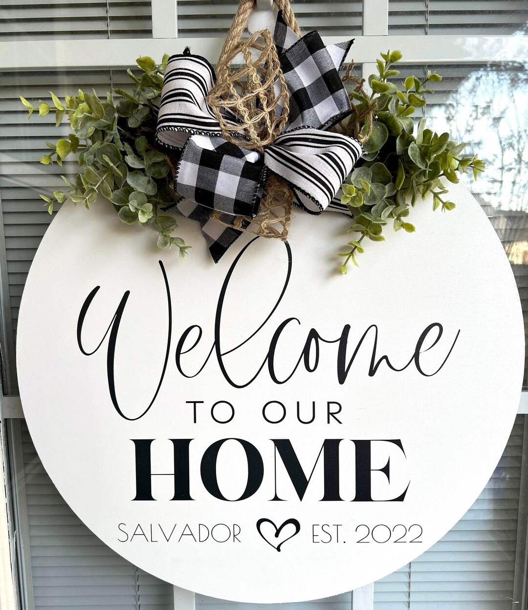 Customize Welcome to Our Home Round Door Sign Door Hanger - Etsy