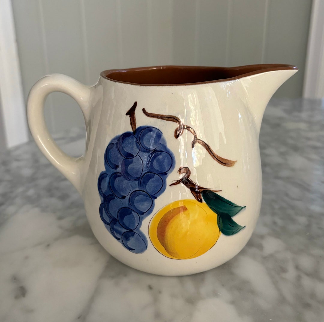 Vintage Stangl Pitcher With Grapes and Lemon - Perfect Condition - Hand ...