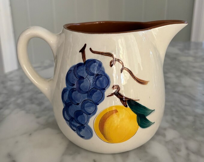 Vintage Stangl Pitcher With Grapes and Lemon - Perfect Condition - Hand ...