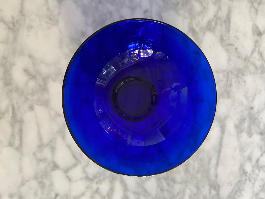 Medium Cobalt Blue Glass Bowl Excellent Condition - Etsy