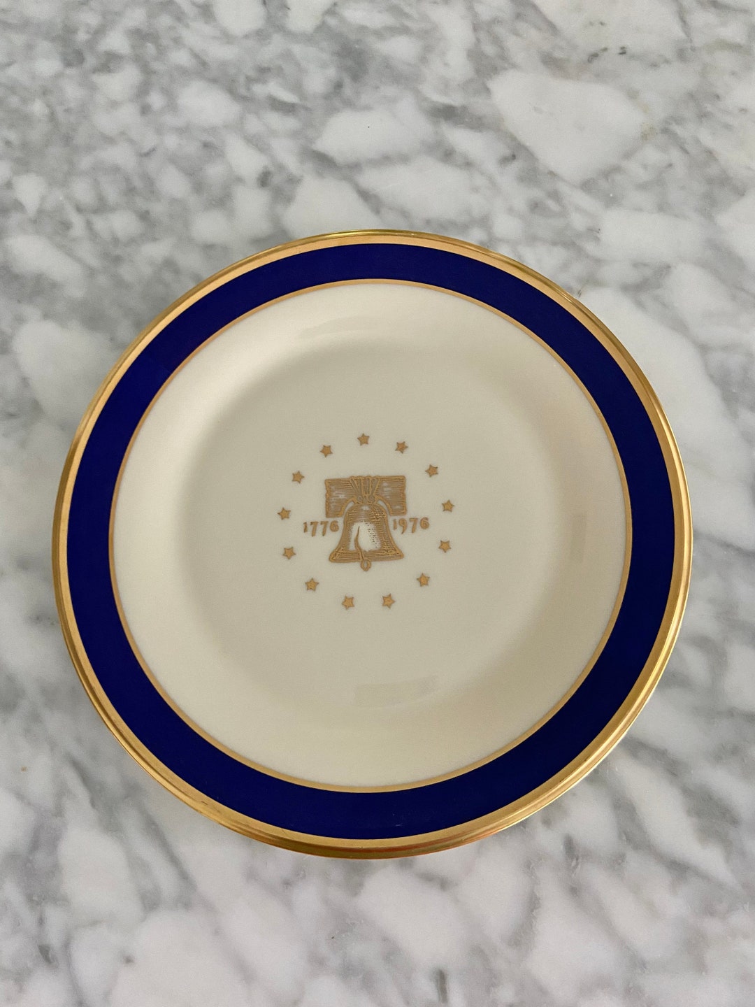 Lenox Special 1776 1976 Centennial Plate in Gold and Navy - Etsy