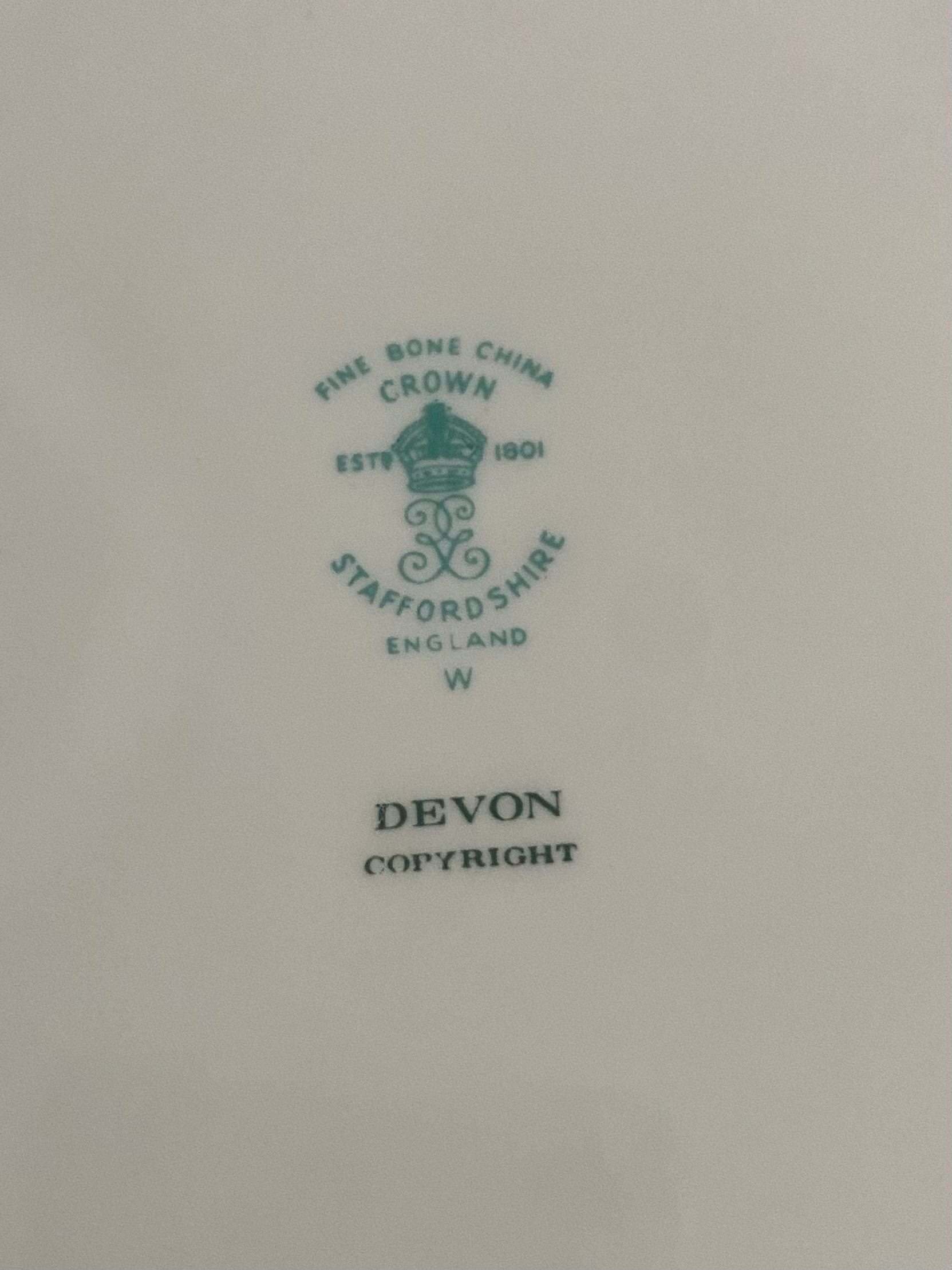 Vintage Set of Tea Cups and Snack Plates Devon Design Crown ...