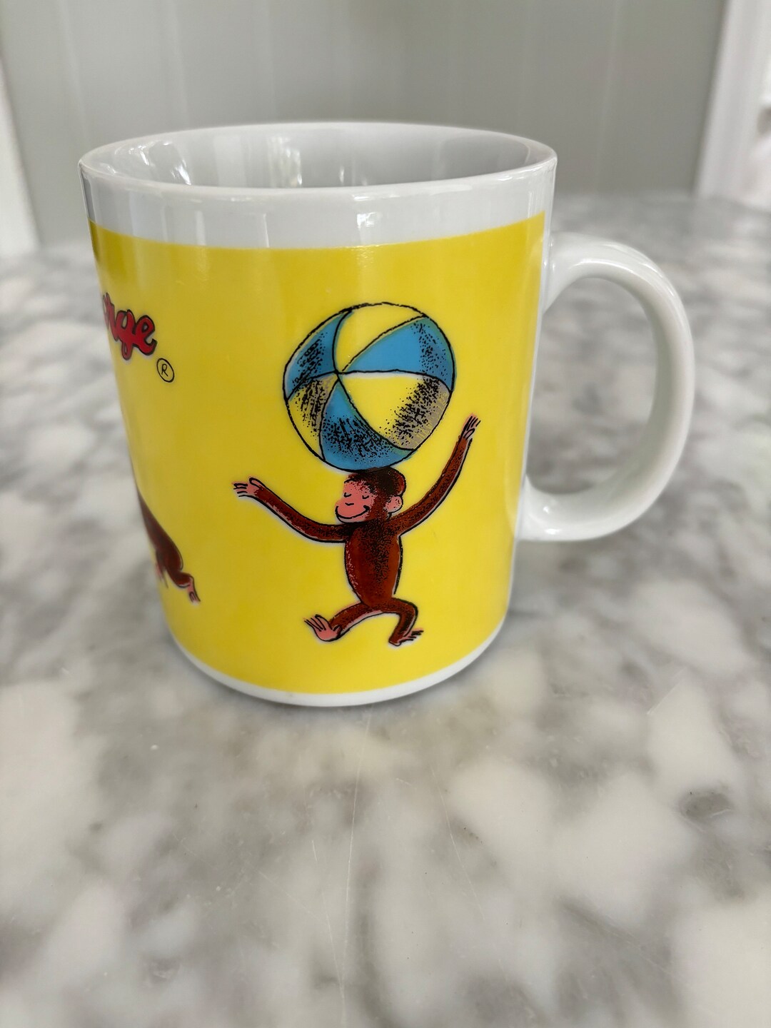 Curious George Mug With a Beach Ball Ceramic Santa Barbara Ceramic ...