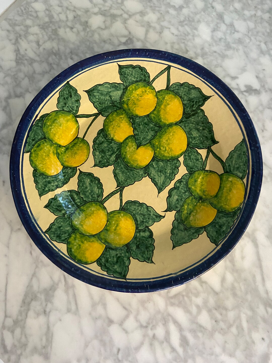 Huge Hand Made Mexican Ceramic Platter With Lemons - Terra Cotta ...