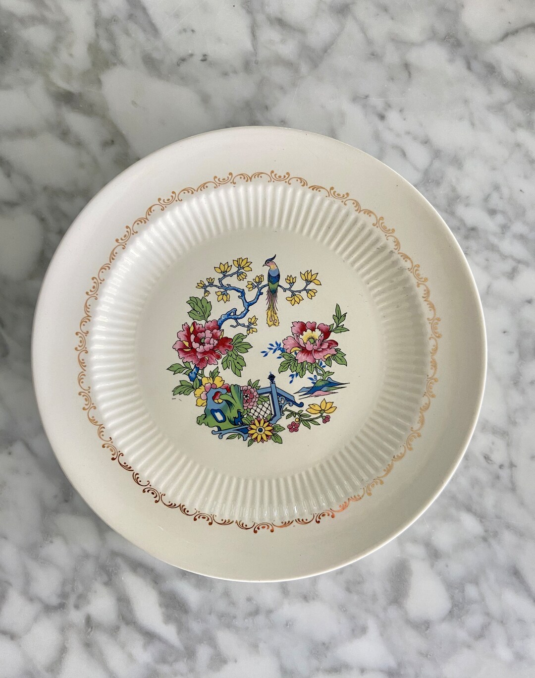 Set of 7 Vintage Royal China of Sebring, Ohio Dinner Plates indian Tree ...