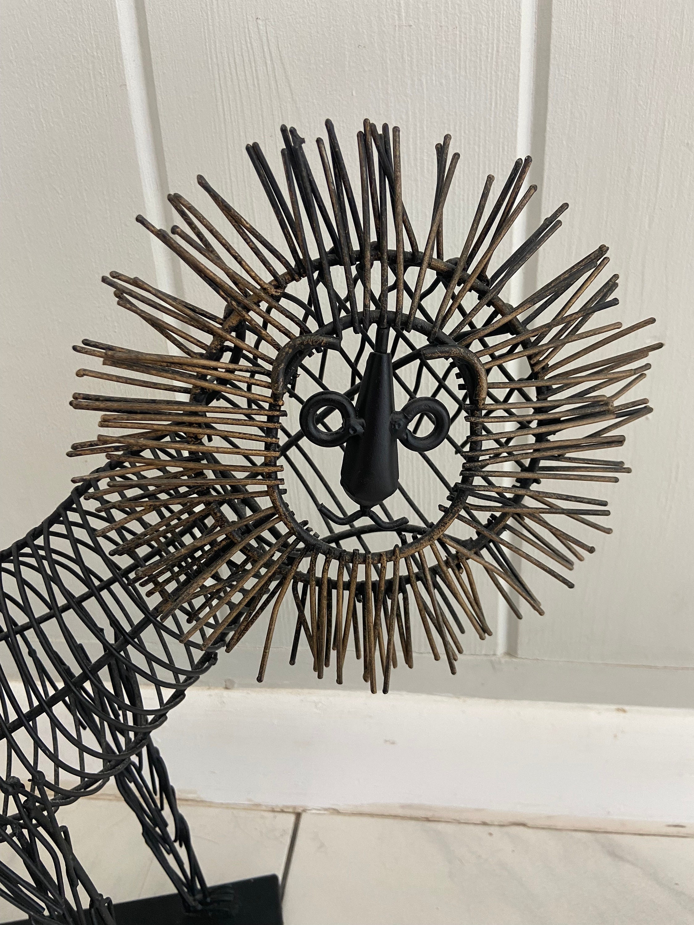 Midcentury Modern Lion Sculpture Classic Metal Wire - Etsy