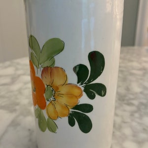 Vintage Handpainted Vase by FTDA - 1979 Made in Brazil - Weiss - Orange ...