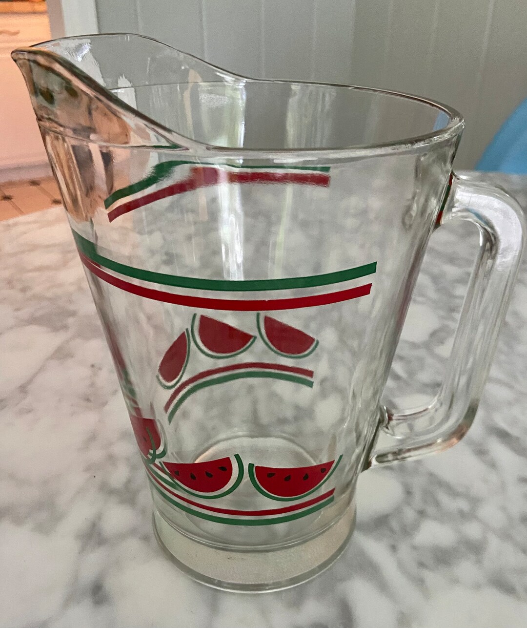 Vintage Rare Caisa Large Pitcher With Watermelon Design / Green & Red ...