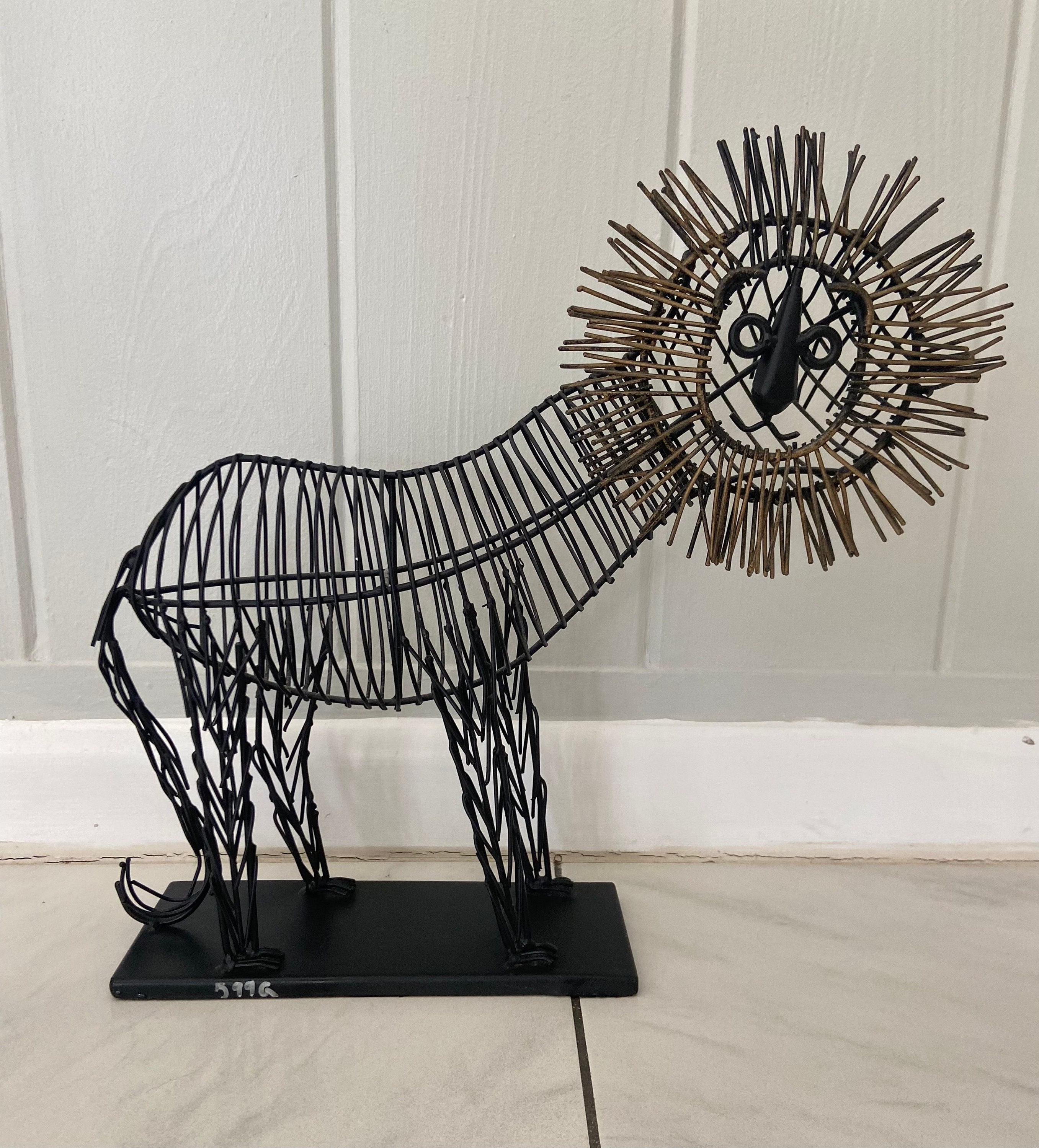 Midcentury Modern Lion Sculpture Classic Metal Wire - Etsy