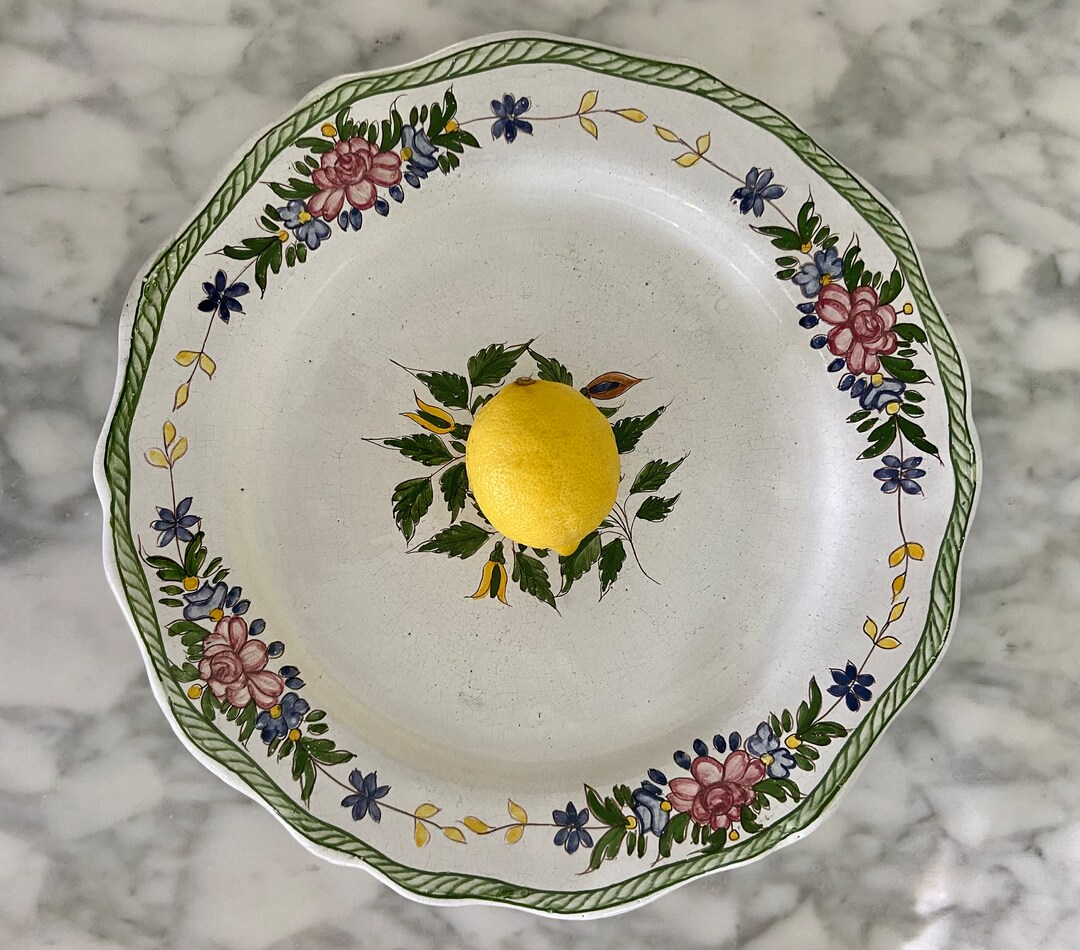 Portuguese Platter - Heavyweight Ceramic With Flowers and Scalloped ...