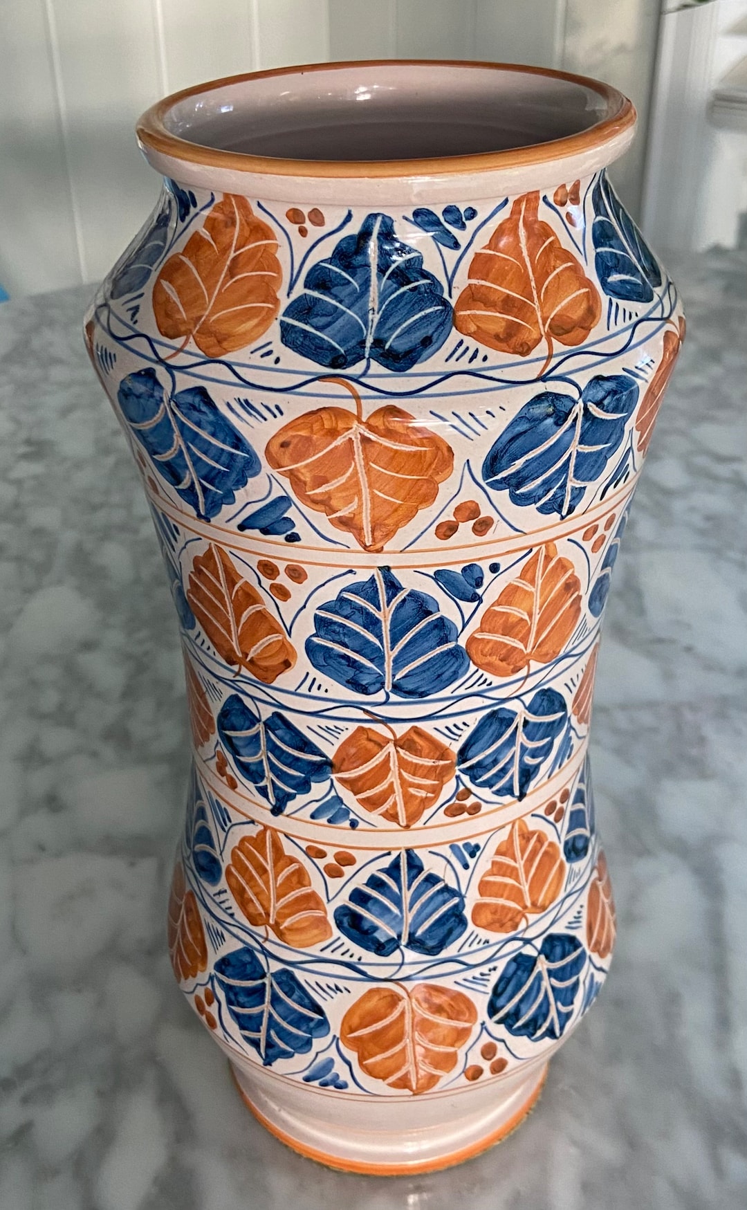 Large Italian Pottery Vase / Mid-century Leaves / Peasant Village PV - Etsy