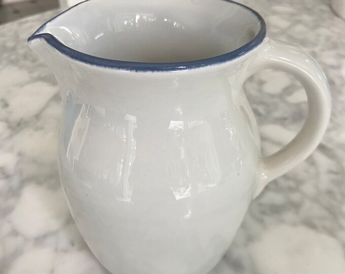 Large Beautiful Yellow & Blue Ceramic Pitcher - Made in Portugal - Etsy
