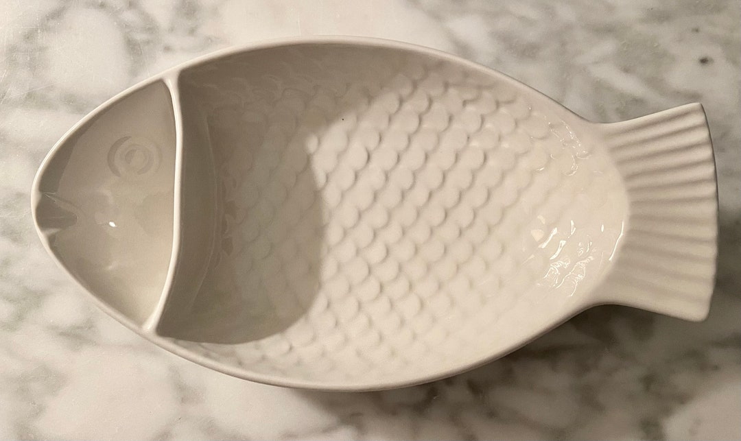 Vintage HALL Ceramic Fish Dish - Snack Server - Etsy