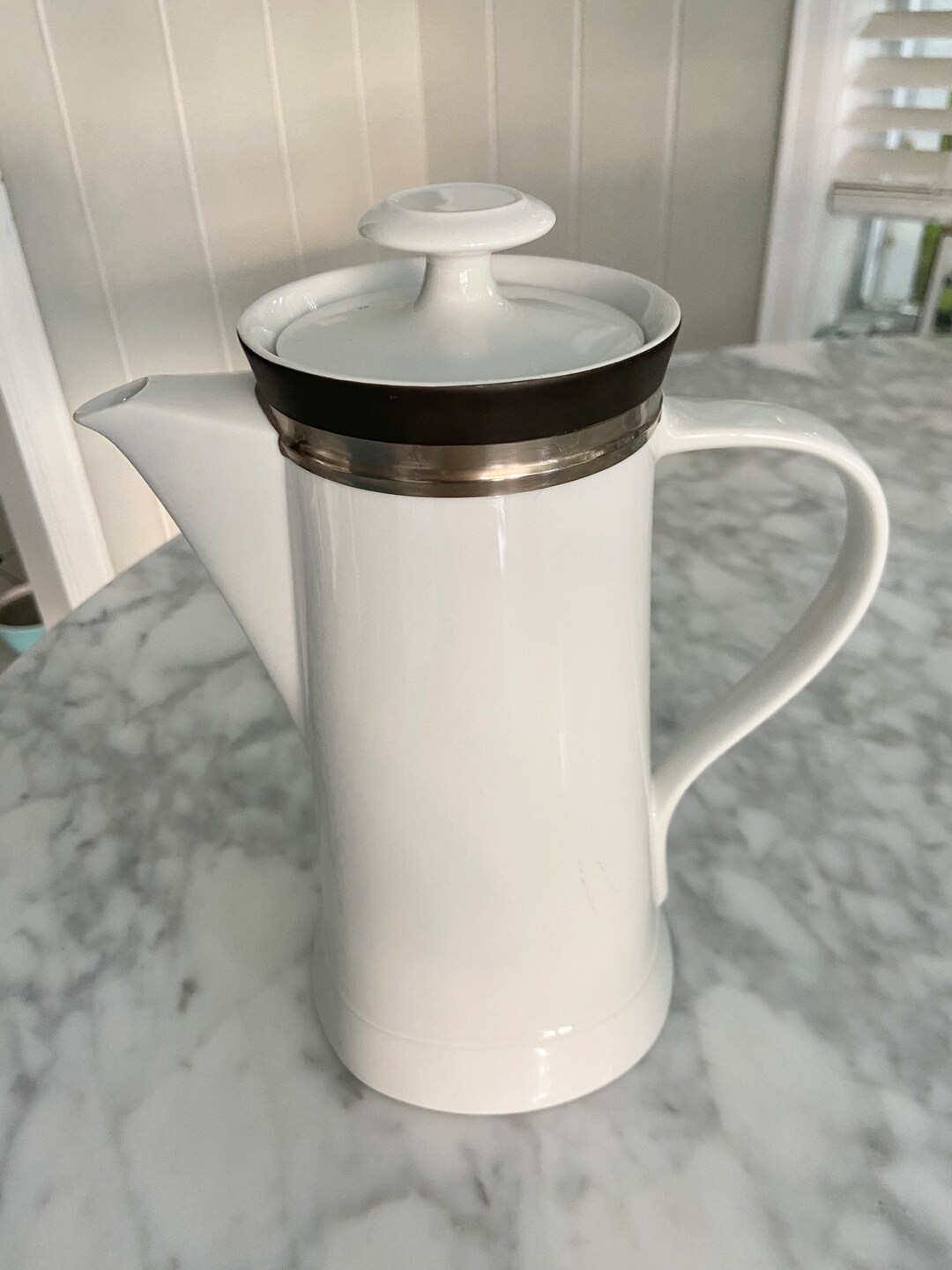 Vintage Quadrille by Sango Coffee Pot and Sugar Bowl / Black Satin ...