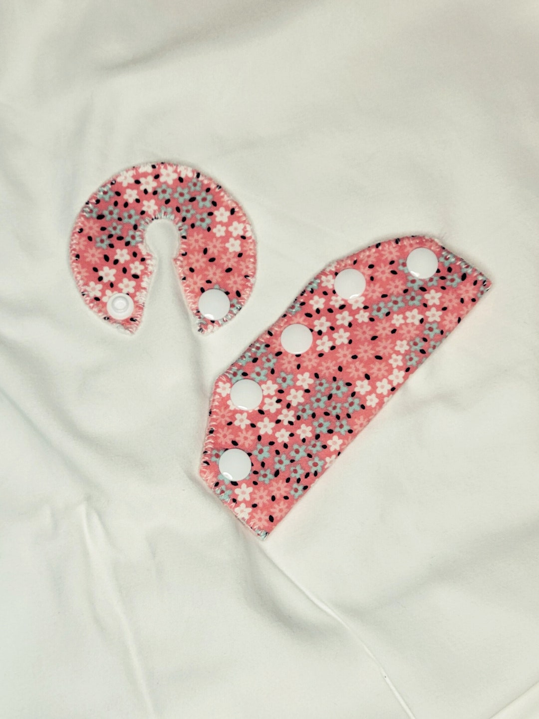 Salmon With Blue and White Flowers Feeding Tube Tubie Pads/connector ...