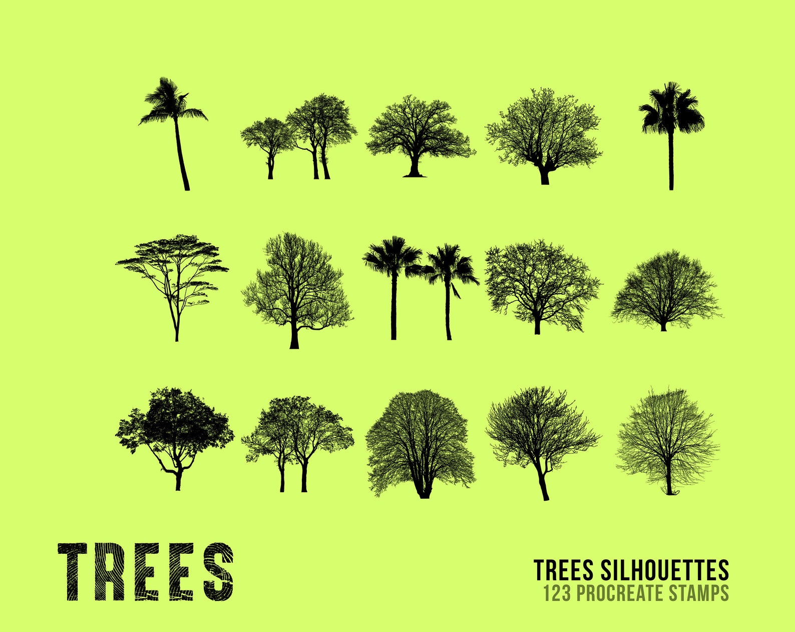 123 Procreate Tree Stamp - Etsy