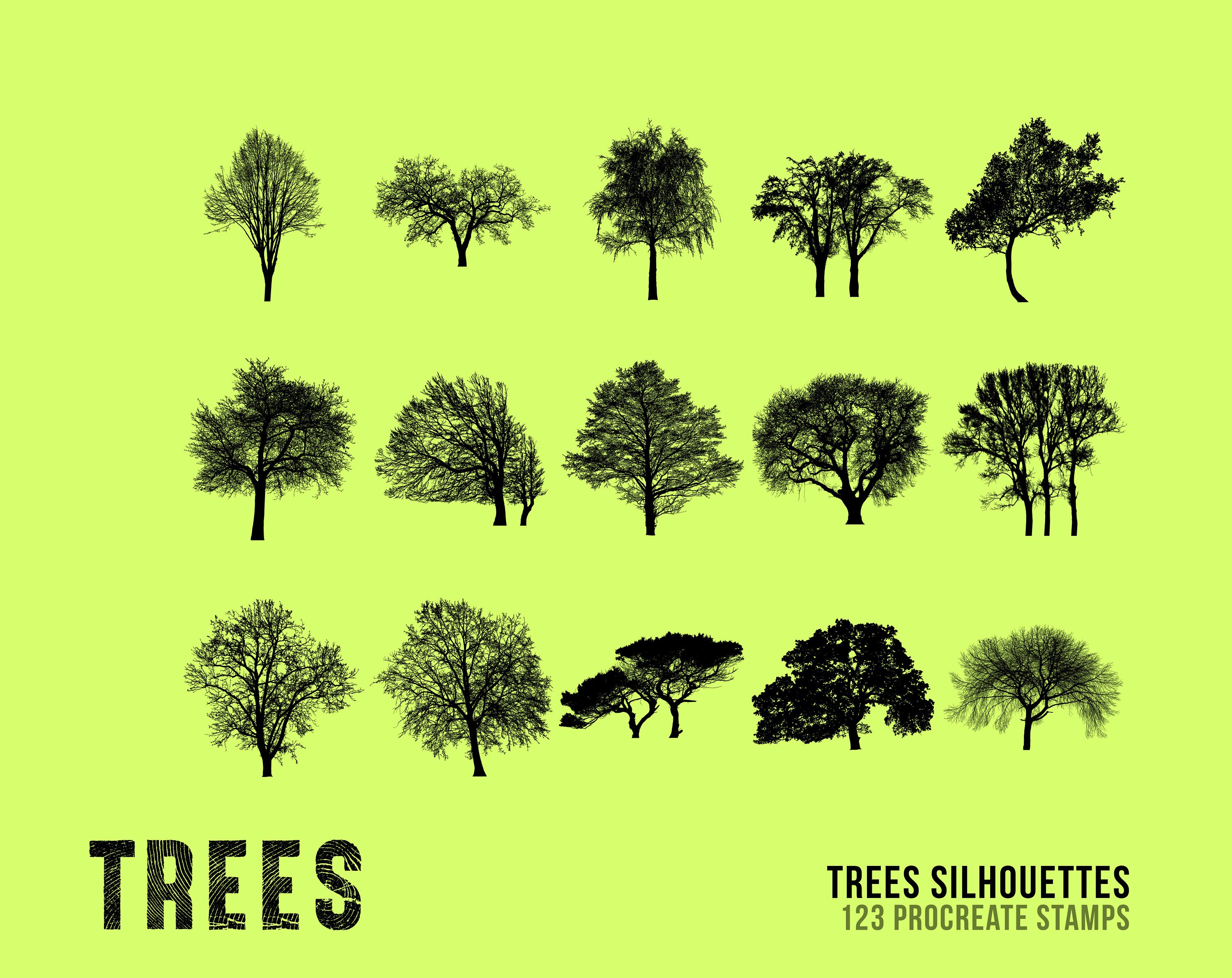 123 Procreate Tree Stamp - Etsy