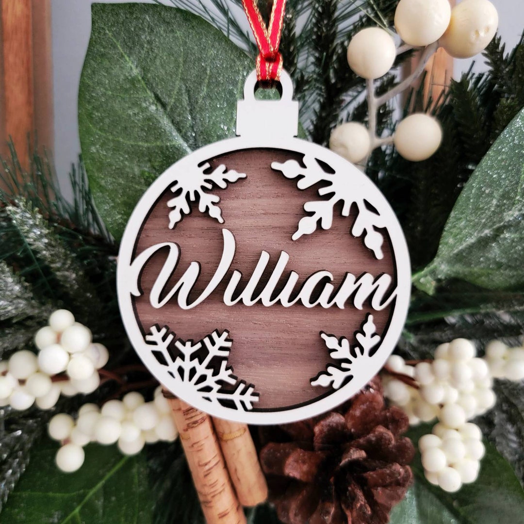 Personalized Wood Name Christmas Ornament ~ Personalised Ornament - Etsy