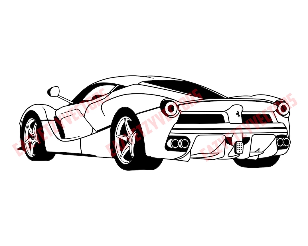 Ferrari Laferrari Hypercar Vector File Drawing Supercar - Etsy Israel