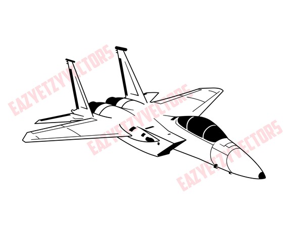 F-15 Eagle Vector File Drawing Fighter Jet - Etsy